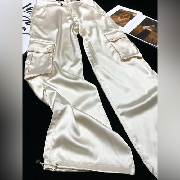 Lena Vie Boutiqu | Dresses | Champagne Satin Pants With Adjustable ...